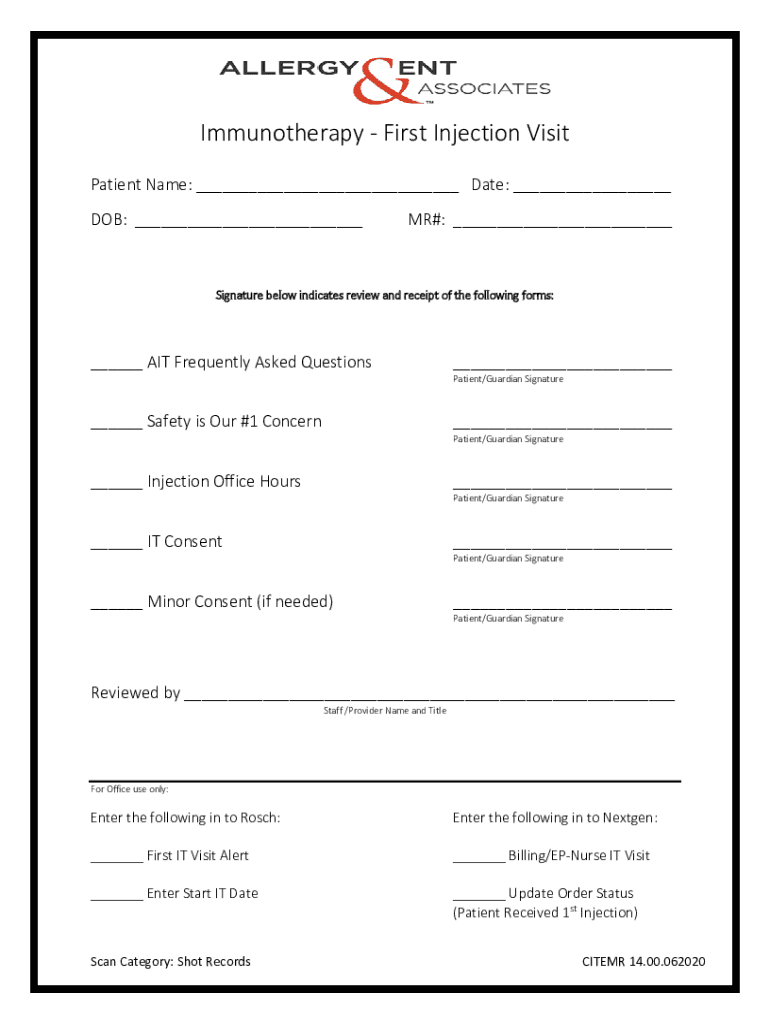 Fillable Online to page 2 for the Allergy Immunotherapy Administration ...