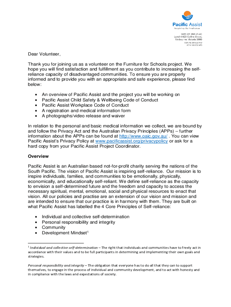 Fillable Online Thank you for joining us as a volunteer on the ...