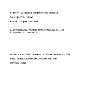 Fillable Online Language Instruction Educational Program (LIEP) Written ...
