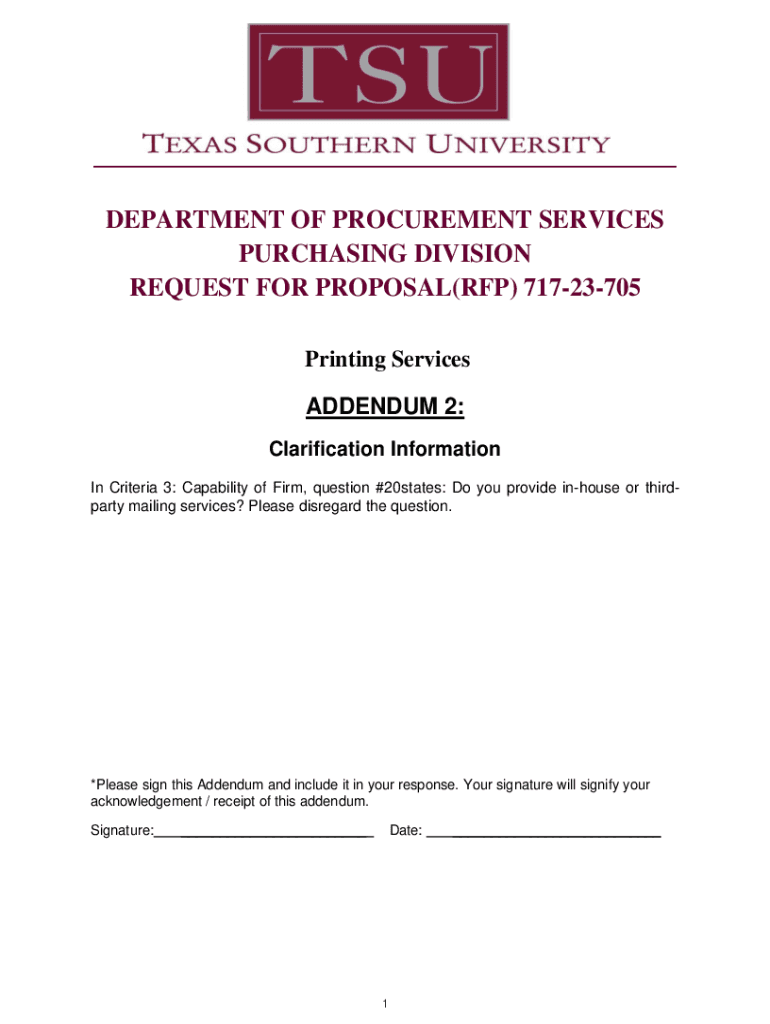 Fillable Online 717-20-745, Addendum 1 Q&A Edited Fax Email Print ...