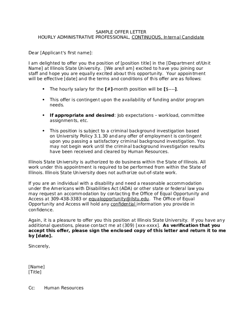 HOURLY ADMINISTRATIVE PROFESSIONAL, CONTINUOUS, Internal Candidate Doc ...