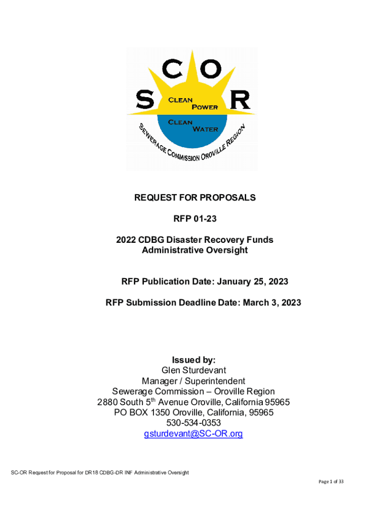 Fillable Online REQUEST FOR PROPOSALS RFP 01-23 2022 CDBG ... Fax Email Print - pdfFiller