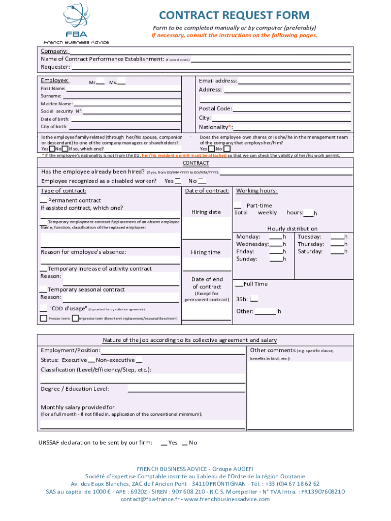 Fillable Online CONTRACT REQUEST FORM (Form No. SWRCB 3-020 ... Fax ...