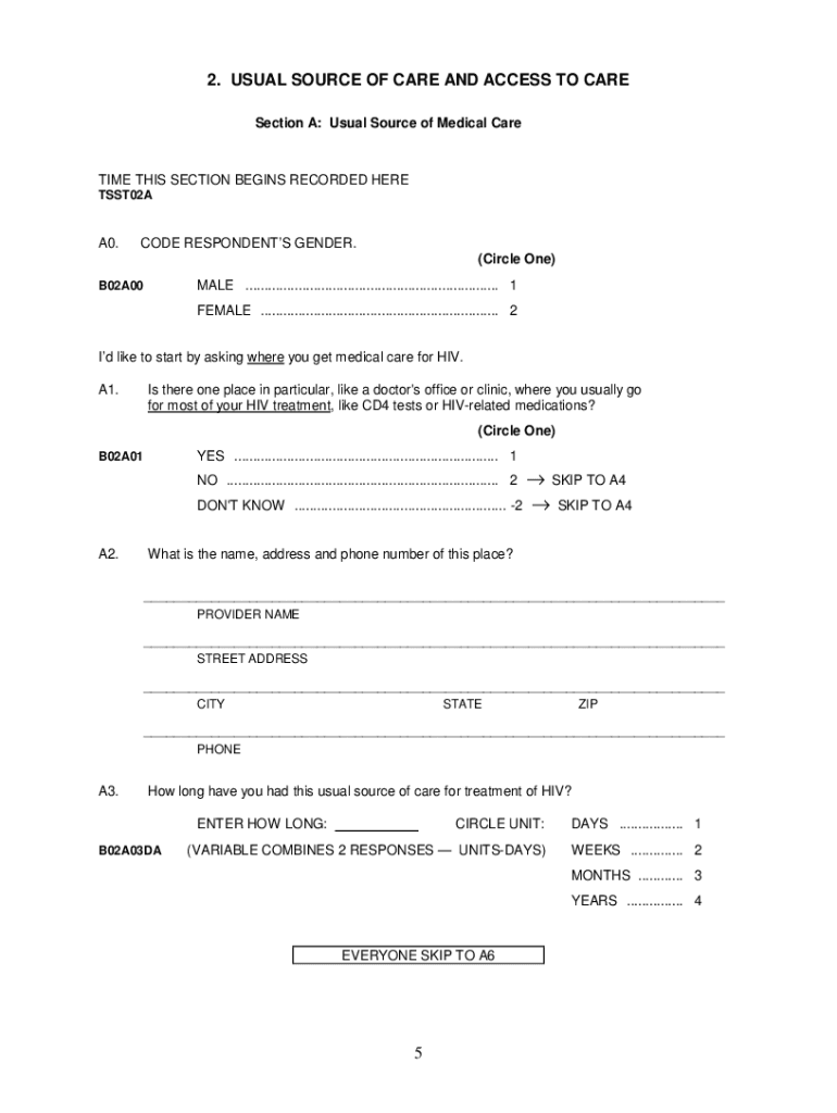 Fillable Online Usual Source of Care in Preventive Service Use: A Regular ... Fax Email Print ...