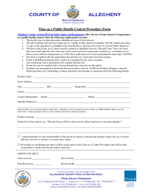 Fillable Online Requirements for Using Time as a Public Health Control ...