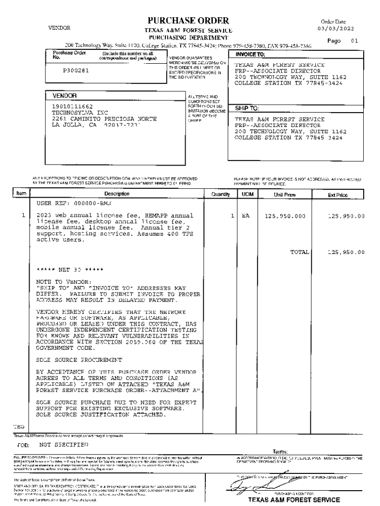 Fillable Online Sales Tax Exemption Purchase Order For ... Fax Email ...