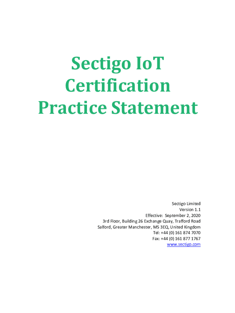 Fillable Online Sectigo IoT CPS v11 - final.docx Fax Email Print - pdfFiller