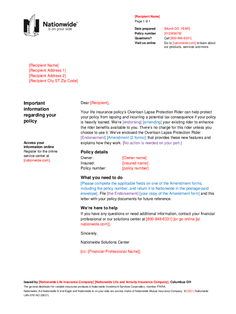 Fillable Online 47571 v2 Adding OLP II Endorsement to Inforce GPT ...