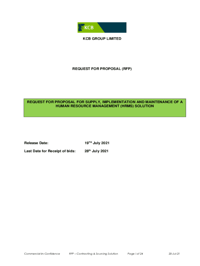 Fillable Online Request For Proposal (RFP). T24 IFSM Fax Email Print ...