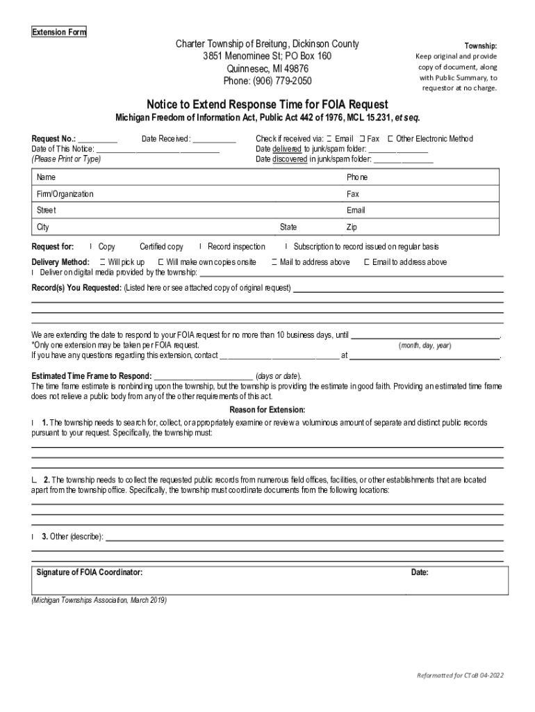 Fillable Online Panel to hear Breitung Township landfill request Fax ...