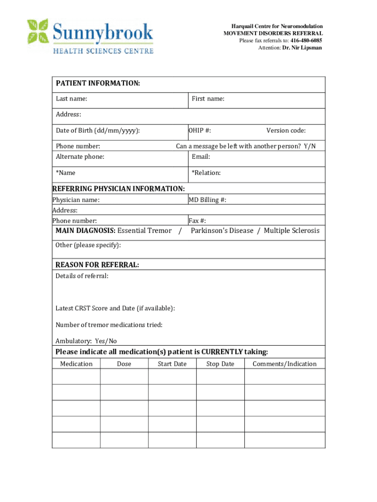 Fillable Online DIAGNOSIS: REASON FOR REFERRAL: Please indicate ... Fax Email Print - pdfFiller