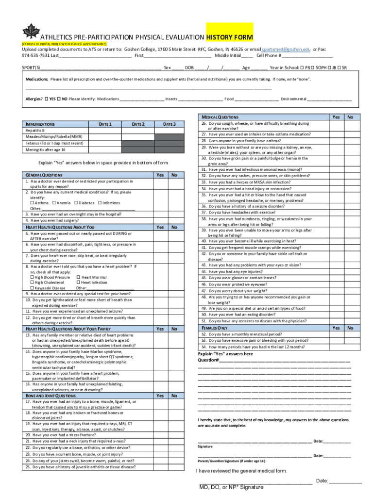 Fillable Online Physical and General Medical Form to bring to doctor MD ...