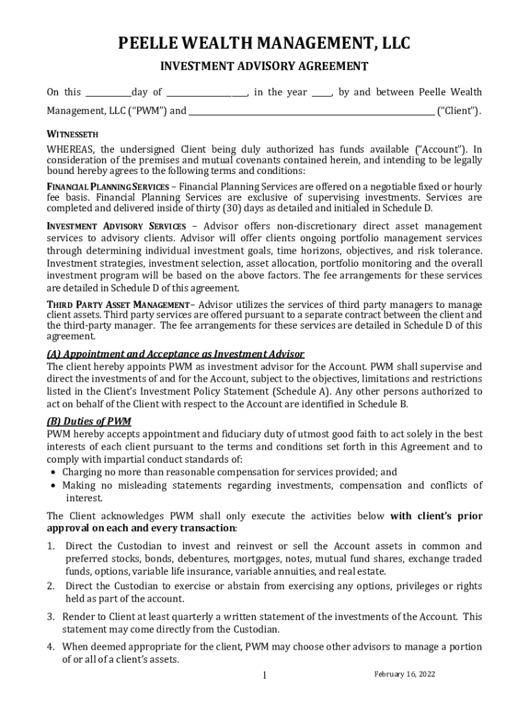 Fillable Online On this day of , 2, the undersigned (Client), being ...