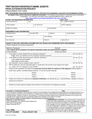 Fillable Online Triptans Prior Authorization Form Fax Email Print - pdfFiller