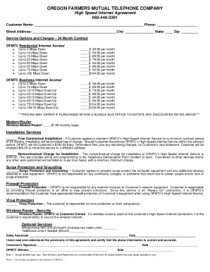 Fillable Online Internet Service - Farmers Mutual Telephone Company Fax Email Print - pdfFiller