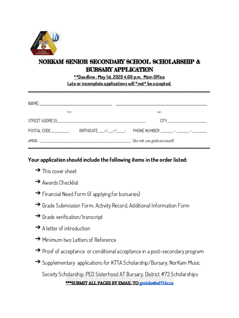 Fillable Online NorKam Senior Secondary School - Course Planning Tool ...