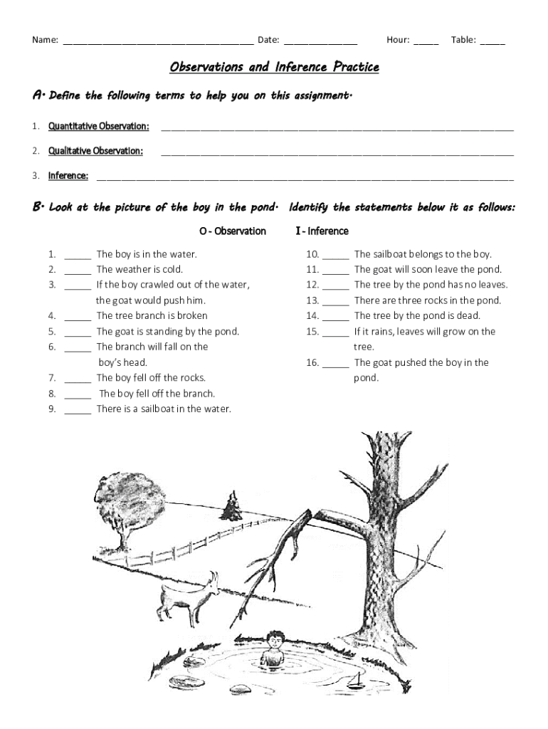 Fillable Online Observations and Inferences Practice Packet Key Fax ...