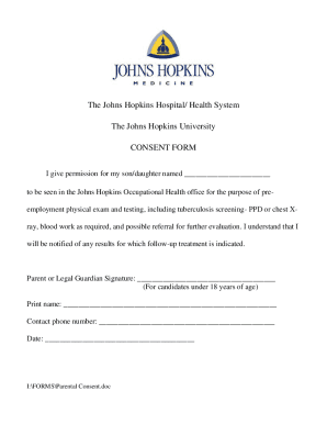 Fillable Online Consent FormsJohns Hopkins Fax Email Print - pdfFiller