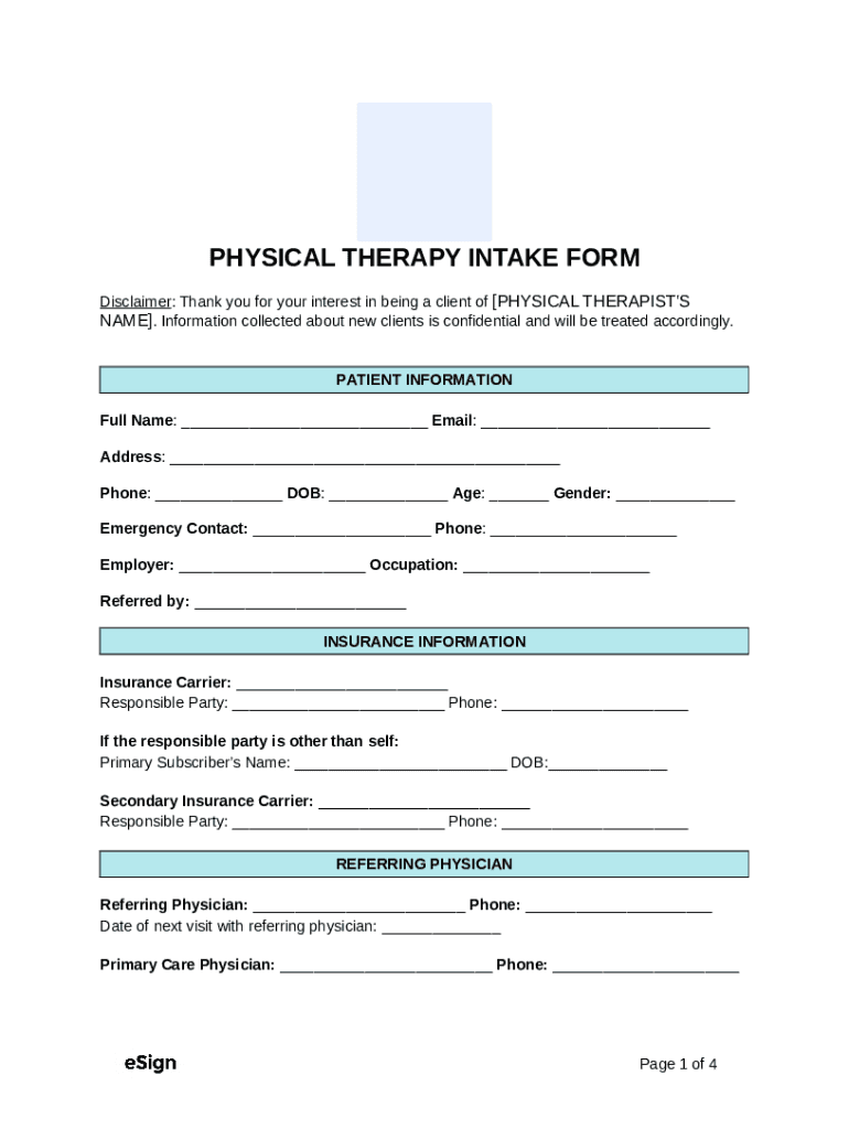 How to Write a Physical Therapy Intake - Indy Doc Template | pdfFiller