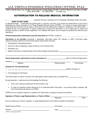 Fillable Online LocationsAll Things Possible Wellness CenterMichigan ... Fax Email Print - pdfFiller