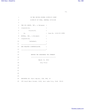 Fillable Online NOTICE OF FILING OF OFFICIAL TRANSCRIPT for dates of ...