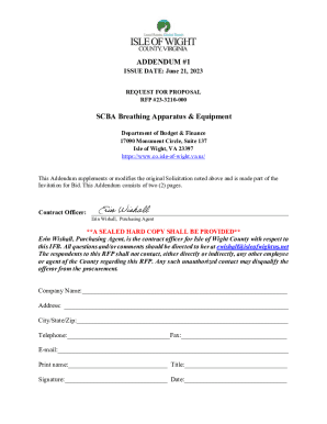 Fillable Online ADDENDUM #1 SCBA Breathing Apparatus & Equipment Fax ...