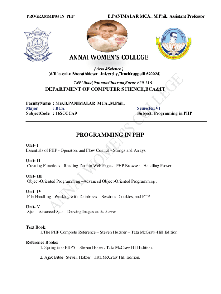 Fillable Online programming in php - BDU Admissions to Regular Programmes Fax Email Print ...