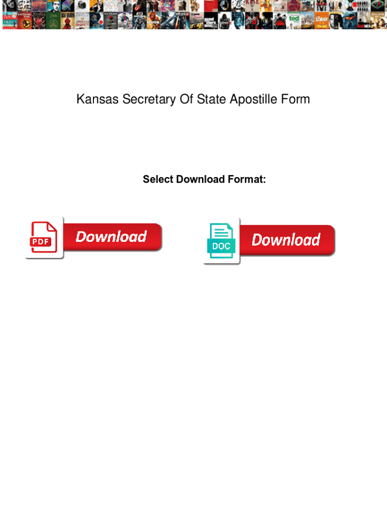 Fillable Online Apostille Certificate From The Kansas Secretary Of ...