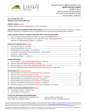 Fillable Online Jackson County Library District Board Fax Email Print ...