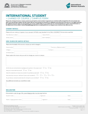 Fillable Online Change of Course/Campus form Fax Email Print - pdfFiller