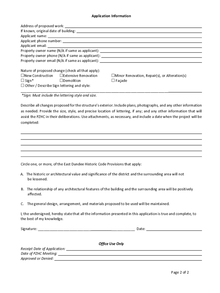 Fillable Online Village of East Dundee 120 Barrington Avenue, ... Fax ...