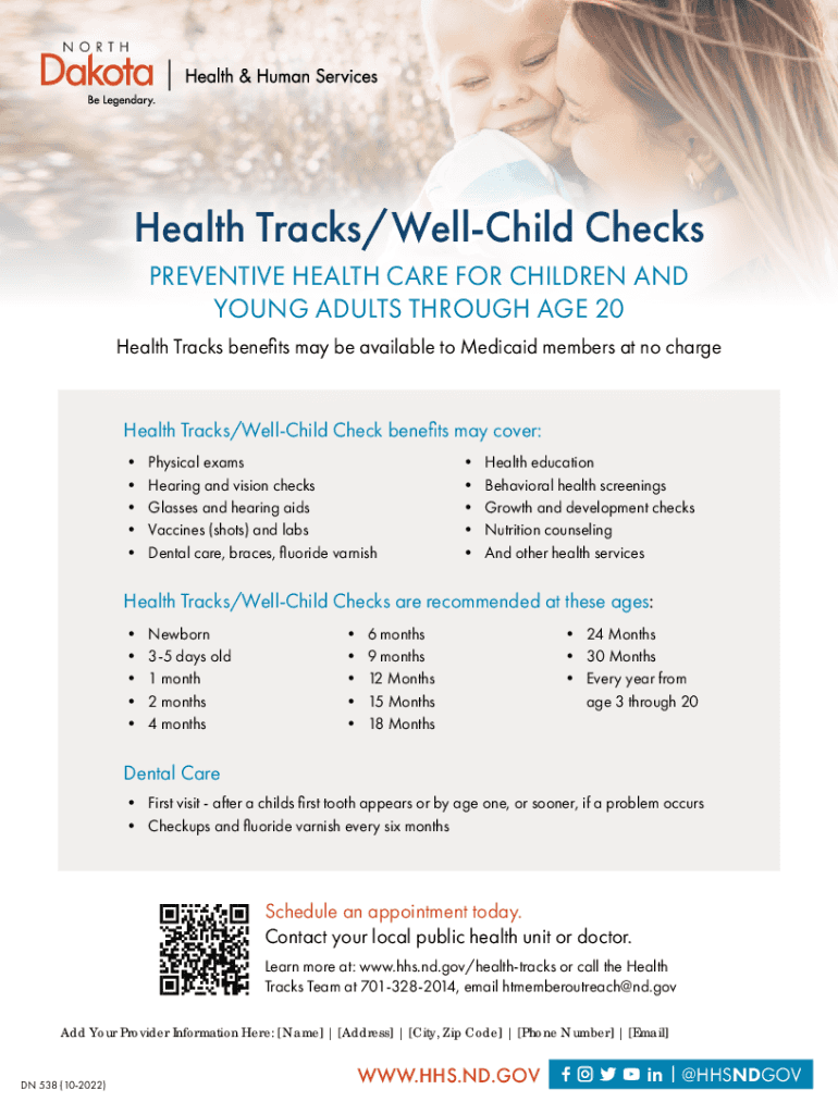 Fillable Online Medicaid Well Child Visits (Child Health Check-Up ...