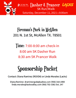 Fillable Online Stand Up for God 5K Run/ Walk - Events in McAllen Fax Email Print - pdfFiller