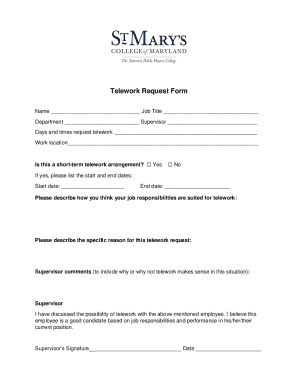 Fillable Online Telework Request Form Fax Email Print - pdfFiller