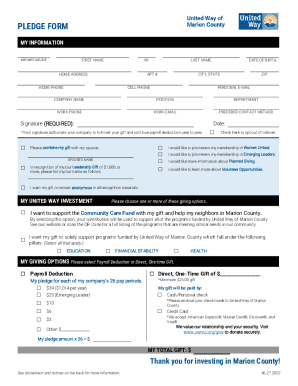 Fillable Online 2022 Pledge Form - English Fax Email Print - pdfFiller
