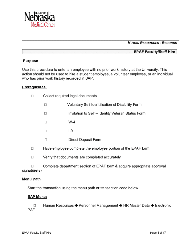 Fillable Online Electronic Personnel Action Forms (EPAF) Hiring Non ...
