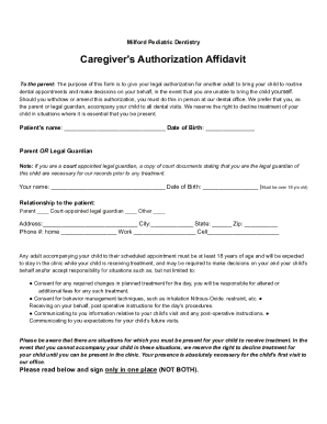 Fillable Online Caregiver's Authorization form Fax Email Print - pdfFiller