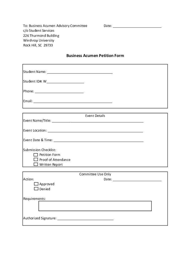 Fillable Online Business Acumen Program Form Fax Email Print - pdfFiller