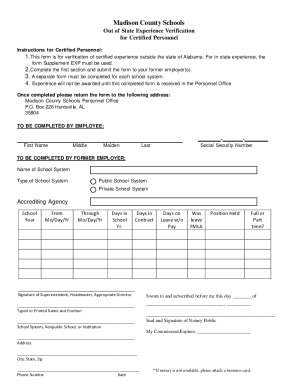 Fillable Online Experience Verification Form - Certified Fax Email Print - pdfFiller