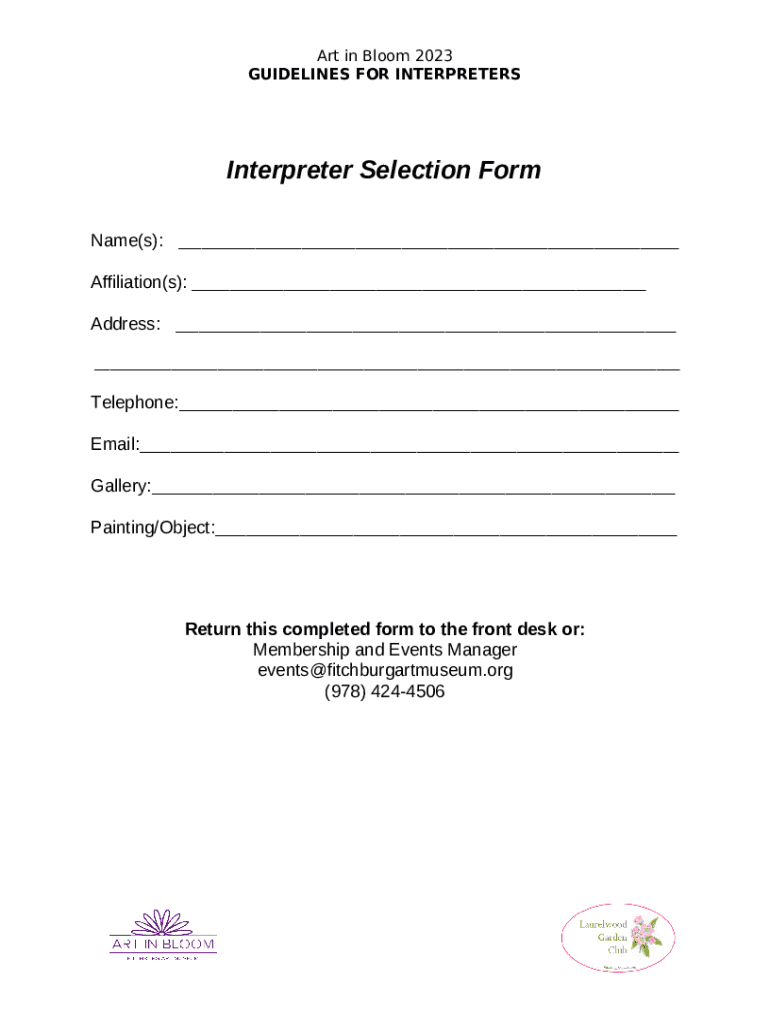 Interpreter Selection Doc Template | pdfFiller