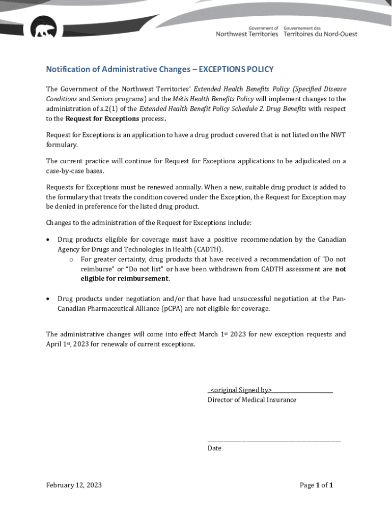 Fillable Online What's going on with the GNWT proposal to change health ...