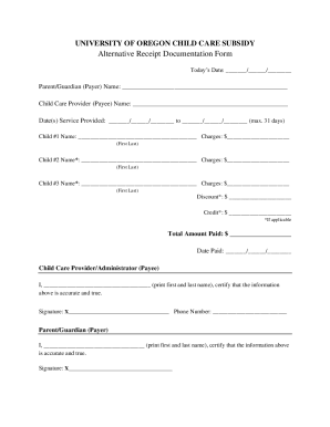 Fillable Online Alternative Receipt Documentation Form Fax Email Print - pdfFiller