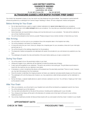 Fillable Online ultrasound guided liver biopsy patient prep sheet Fax ...