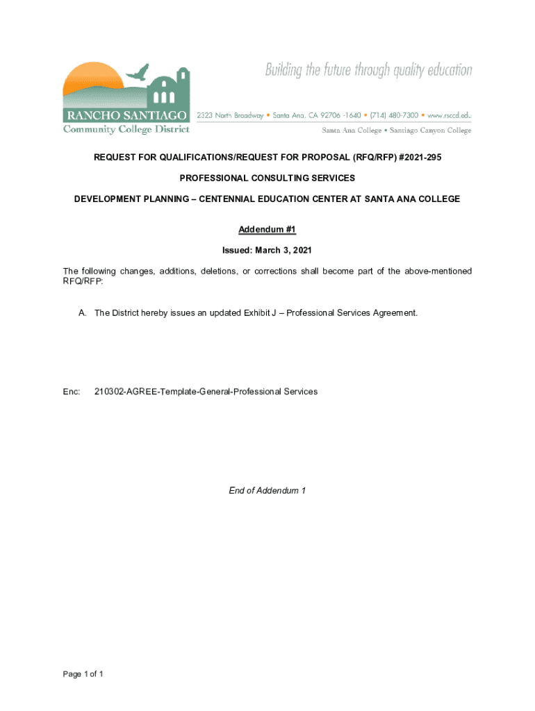 Fillable Online REQUEST FOR QUALIFICATIONS/REQUEST FOR PROPOSAL (RFQ/RFP) #2021-295 Fax Email ...