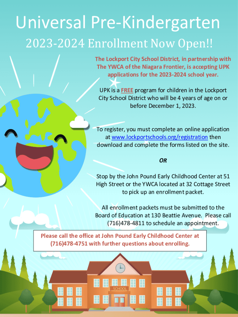 Fillable Online Free Universal Pre-K Program Available for City of ...