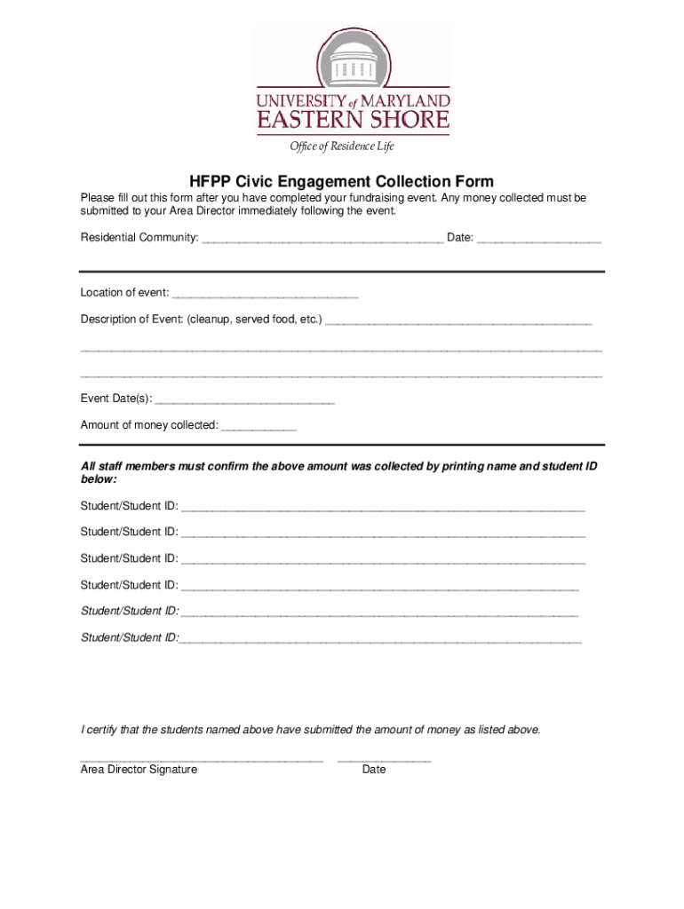 Fillable Online HFPP Civic Engagement Collection Form Fax Email Print ...