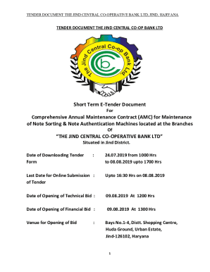 Fillable Online Fillable Online TENDER DOCUMENT THE JIND ... Fax Email ...