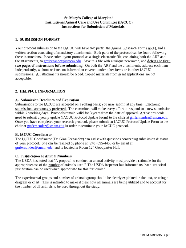 IACUC Animal Research Doc Template | pdfFiller