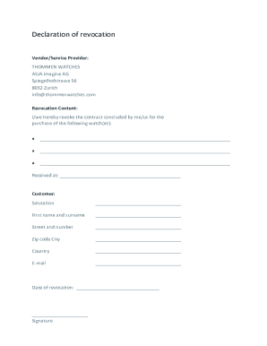 Fillable Online Declaration of revocation Fax Email Print - pdfFiller