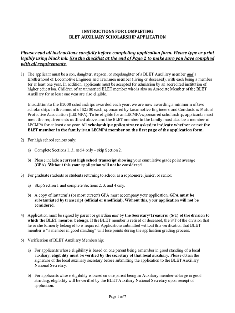Fillable Online BLET Application Packet Fax Email Print - pdfFiller